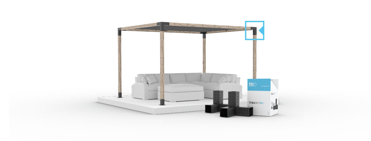 Buy Online, Toja Grid TRIO 3 Arm Pergola Corner Bracket for 90x90 ...